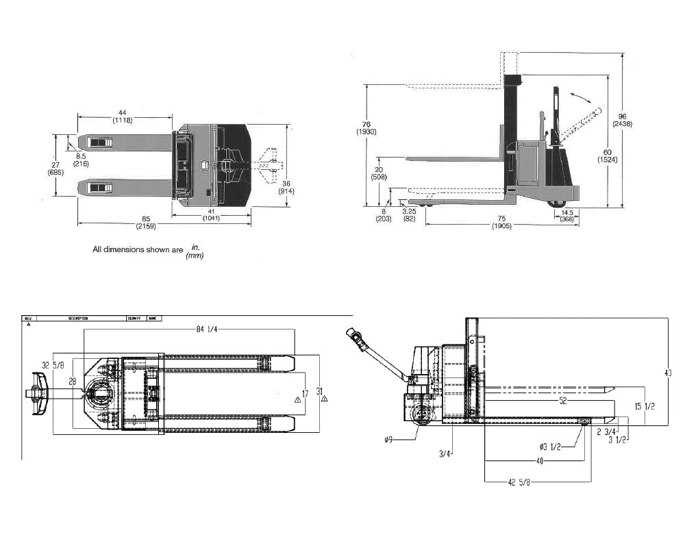 Stainless Steel Walkie Fork Over Stacker – Superlift Material Handling